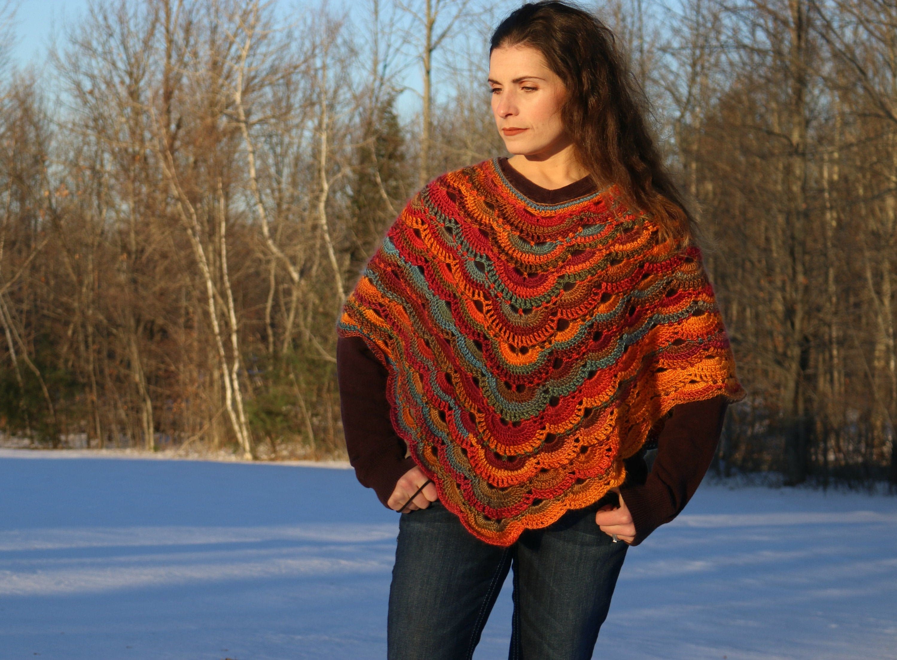 Virus Poncho Adult Pattern Lacy Floral Poncho Crochet Pattern