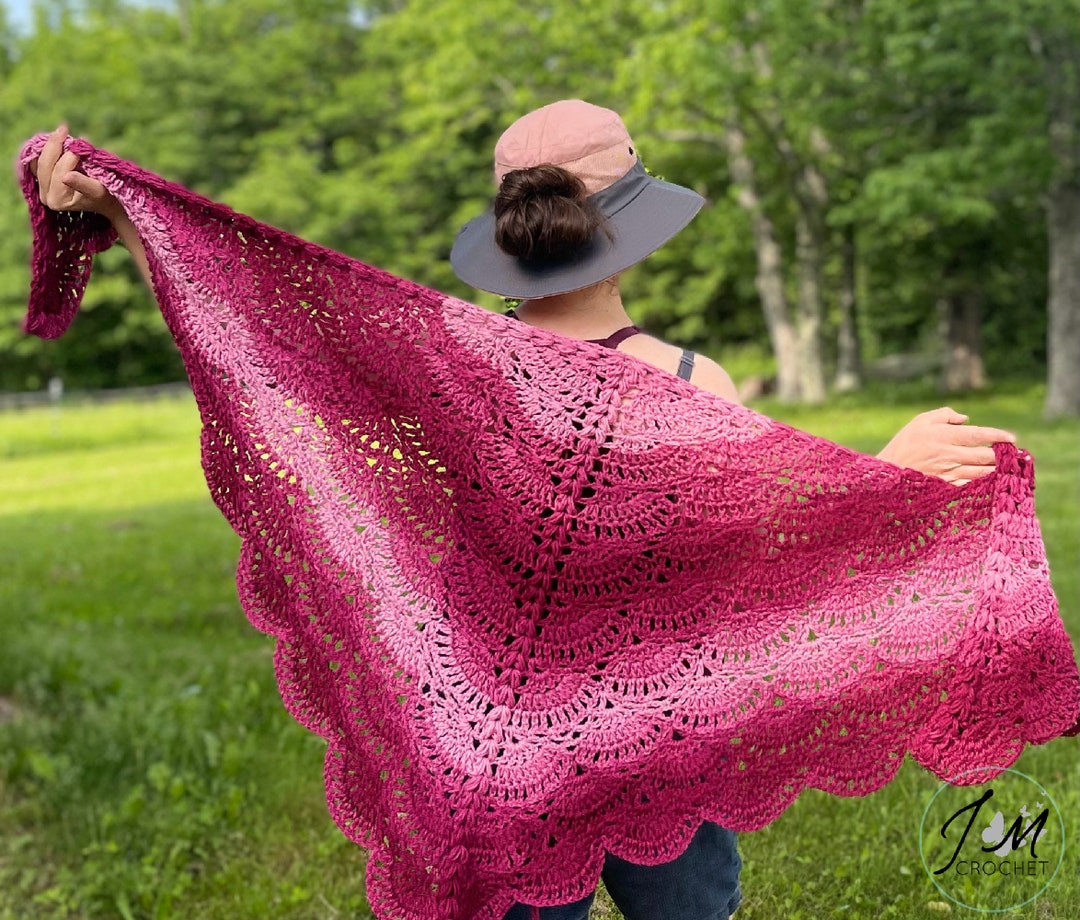 Flora Blossom Crochet Shawl Pattern: Lacy Design (PDF) ONE LANGUAGE ...