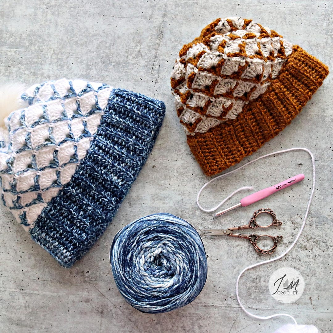 Shells Crochet Beanie Hat Crochet Pattern: 12 Sizes, Unisex (PDF) ONE ...