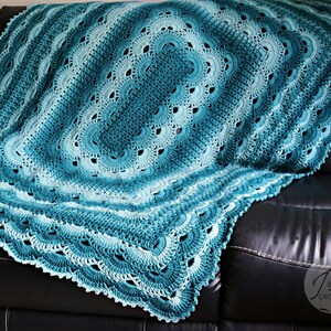 2 CROCHET PATTERN BUNDLE Rectangle Crochet Shells of One-color Blanket ...