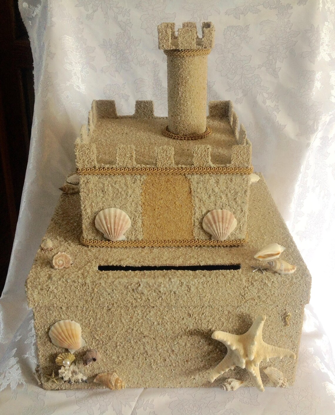 Beach Wedding Card Boxsecured Locking Card Box Sand Castle | Etsy