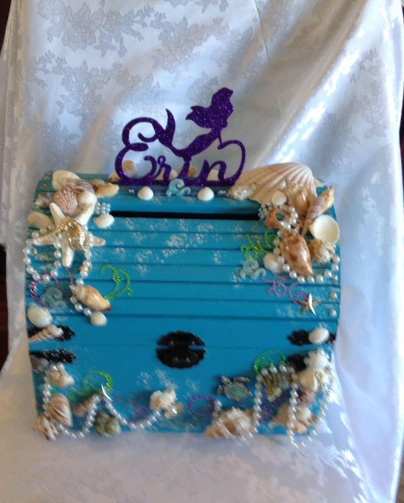 Under the Sea Card Box, Treasure Chest Card Box, Beach Wedding, - Etsy
