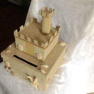 Beach Wedding Card Box,secured Locking Card Box, Sand Castle Card Box ...