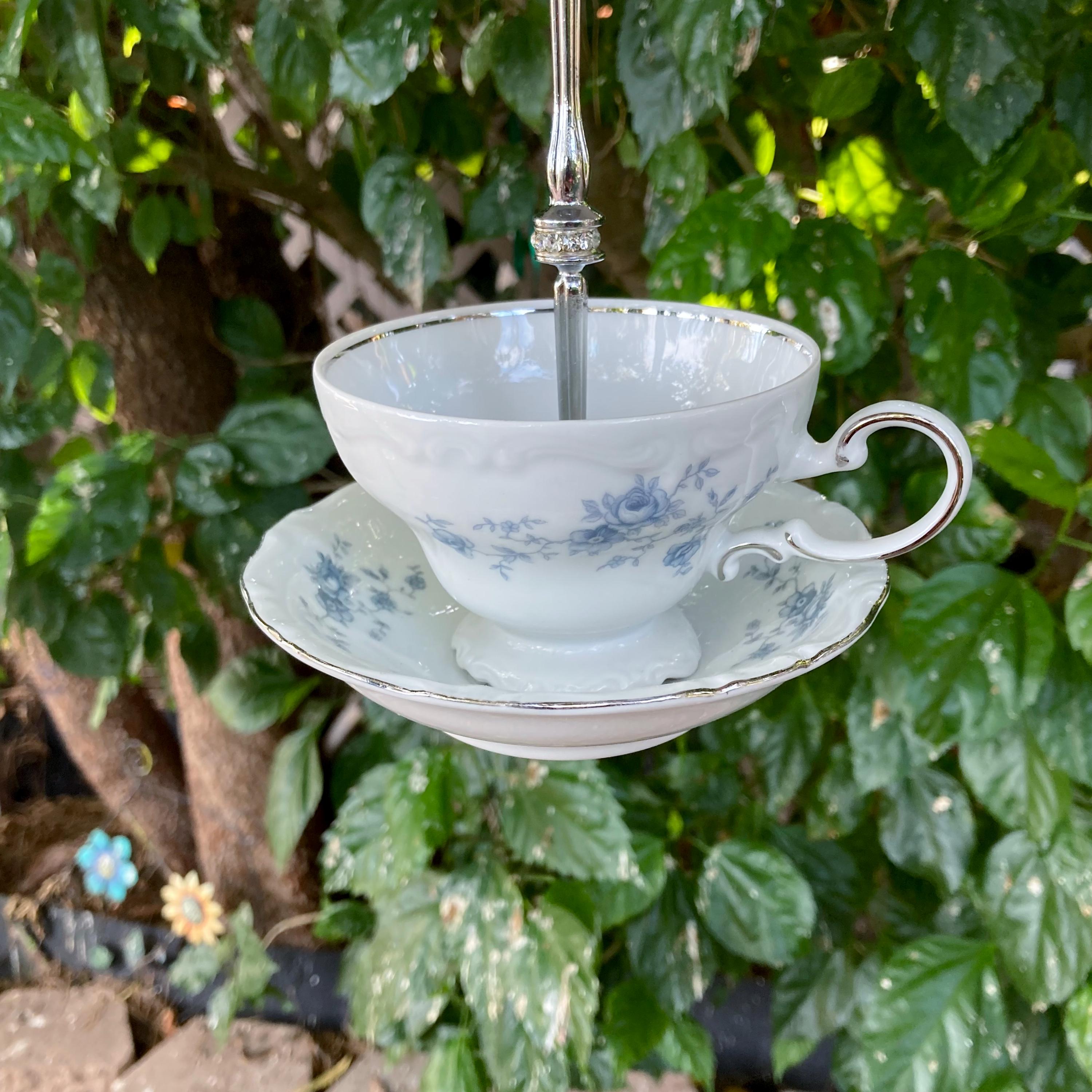 Bird Feeder, Vintage China Teacup, Bird Bath, Garden Decor - Etsy