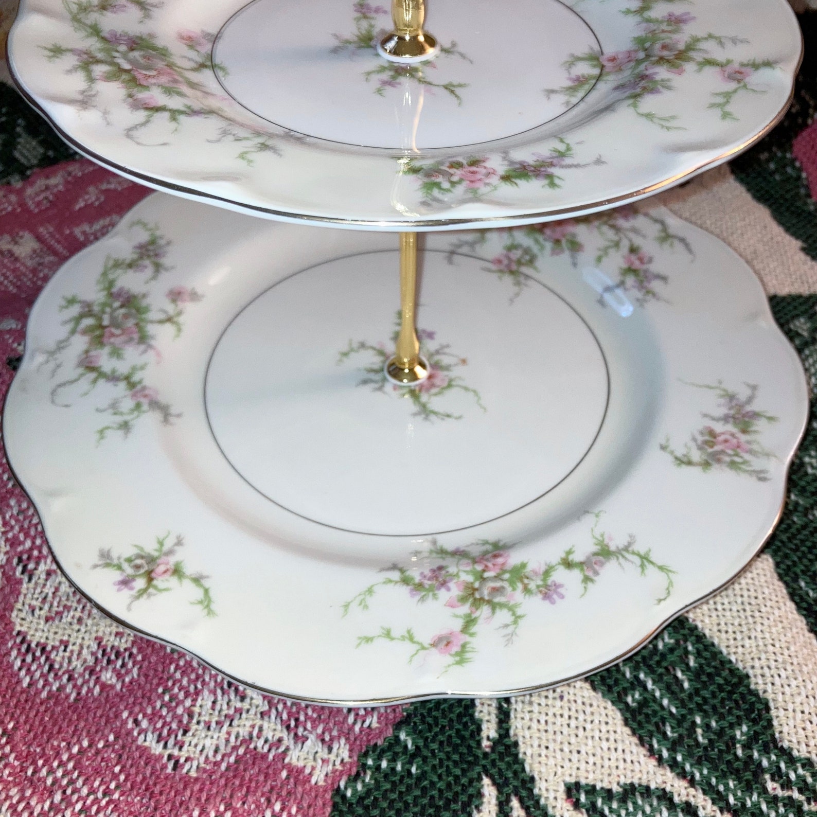 Tiered Cake Stand Cupcake Server Vintage Tea Cup & Saucer - Etsy