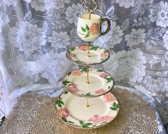 Cake Stand, Cupcake Server, Vintage Teacup & Saucer, Macaroon Server ...