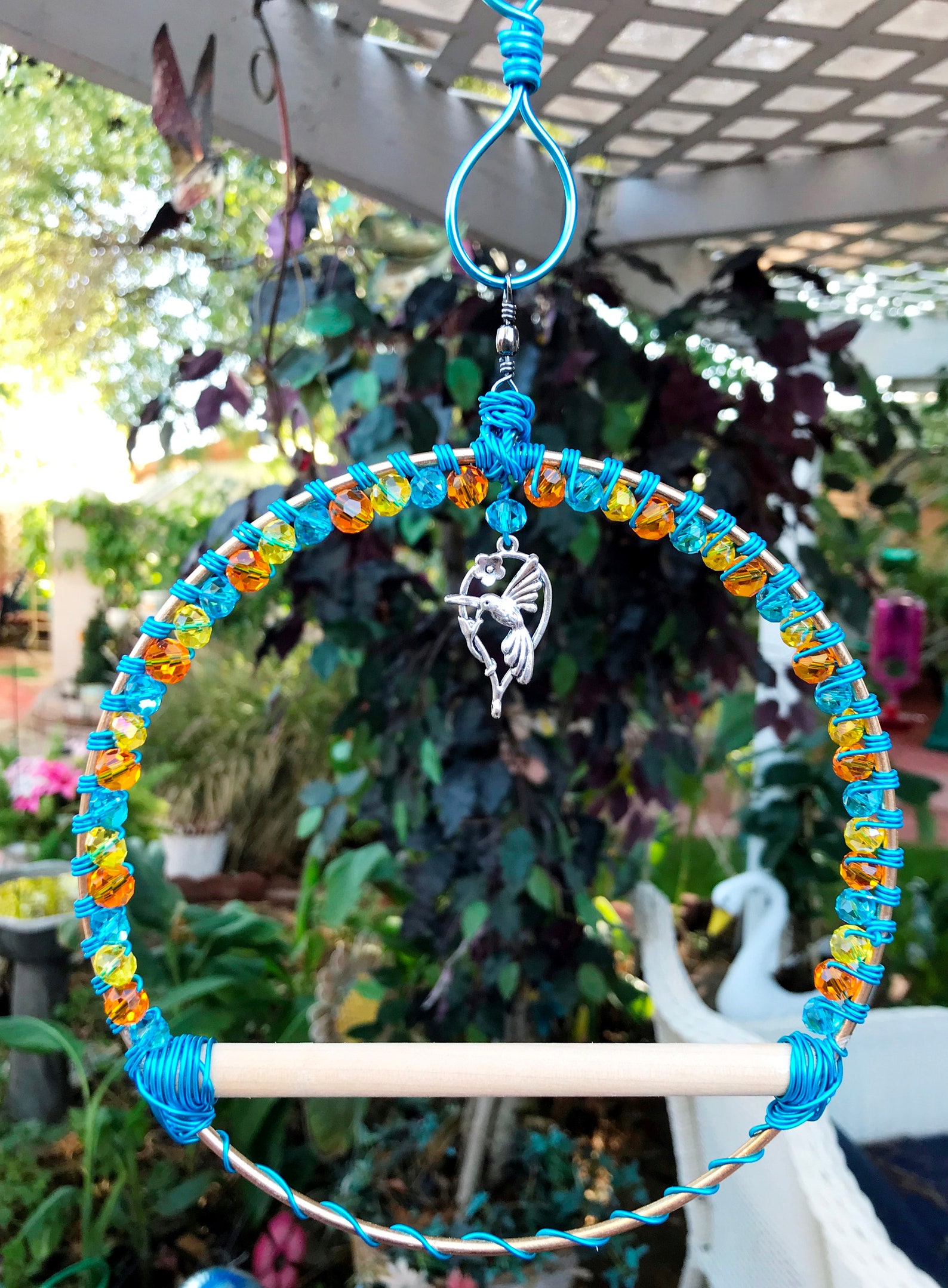 Hummingbird Swing Small Bird Swing Hummingbird Perch Swing | Etsy