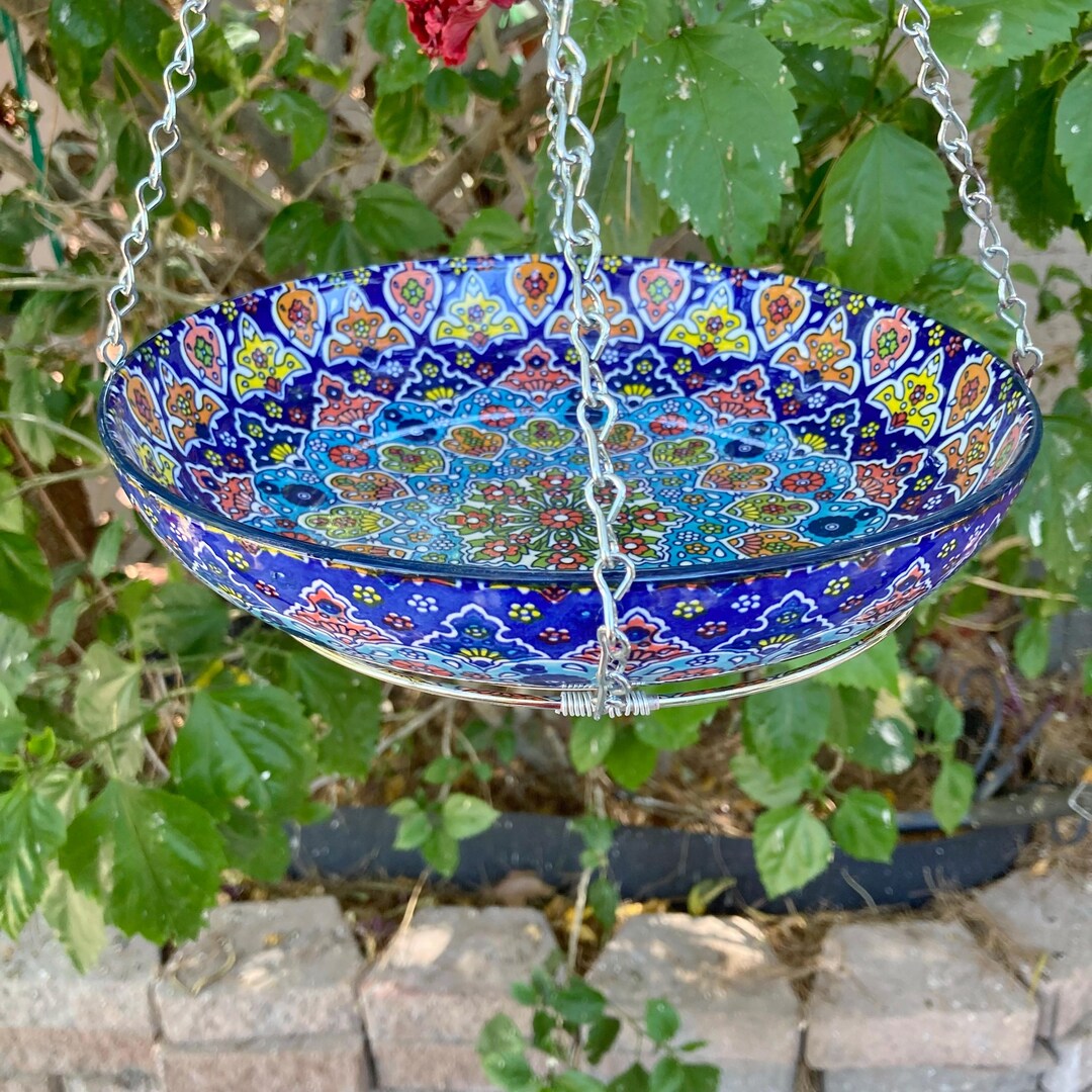 Bird Bath, Bird Feeder, Hanging Bird Bath, Glazed Stoneware Bowl, Jack ...