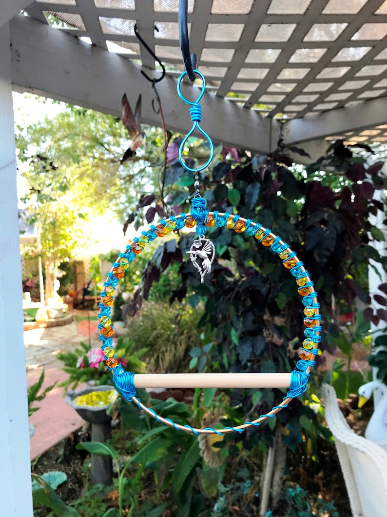 Hummingbird Swing Small Bird Swing Hummingbird Perch Swing | Etsy