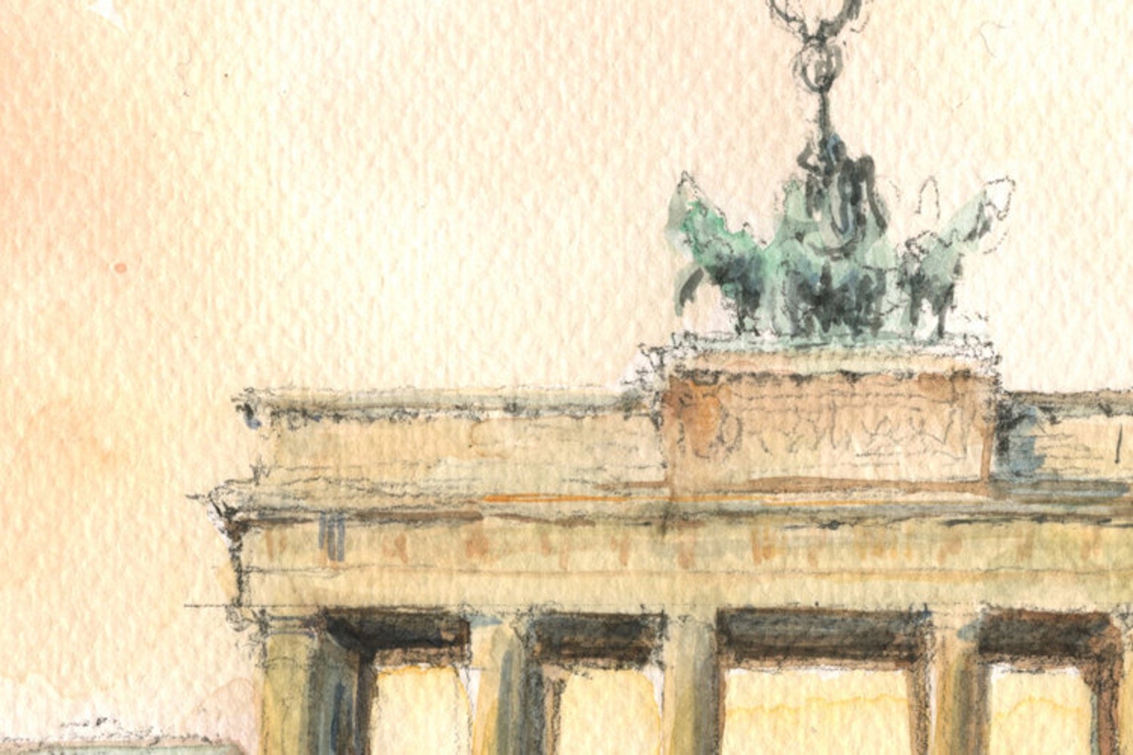 PRINT -berlin Painting - Brandenburger Tor Cityscape - Brandenburg Gate ...