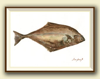 Halibut Art Print - Etsy