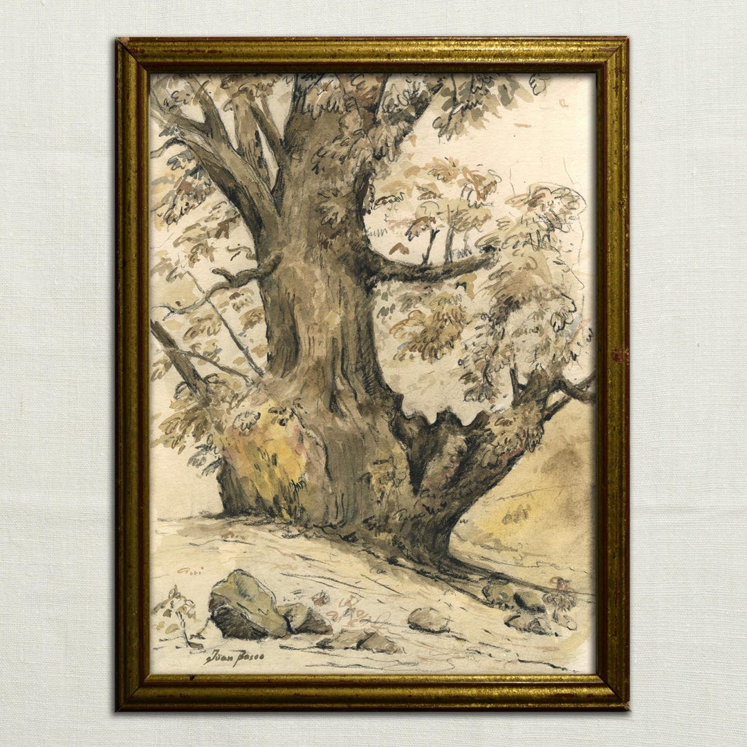 PRINT- Chestnut Tree Painting, Chestnut Tree Art, Botanic Painting ...