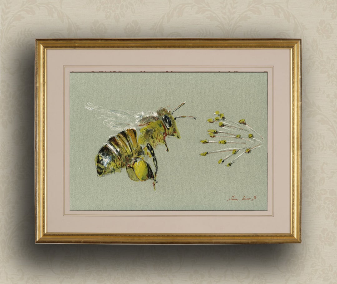 Print-bee Honey Insect Art Drawing Print Watercolor Painting Art Wall ...