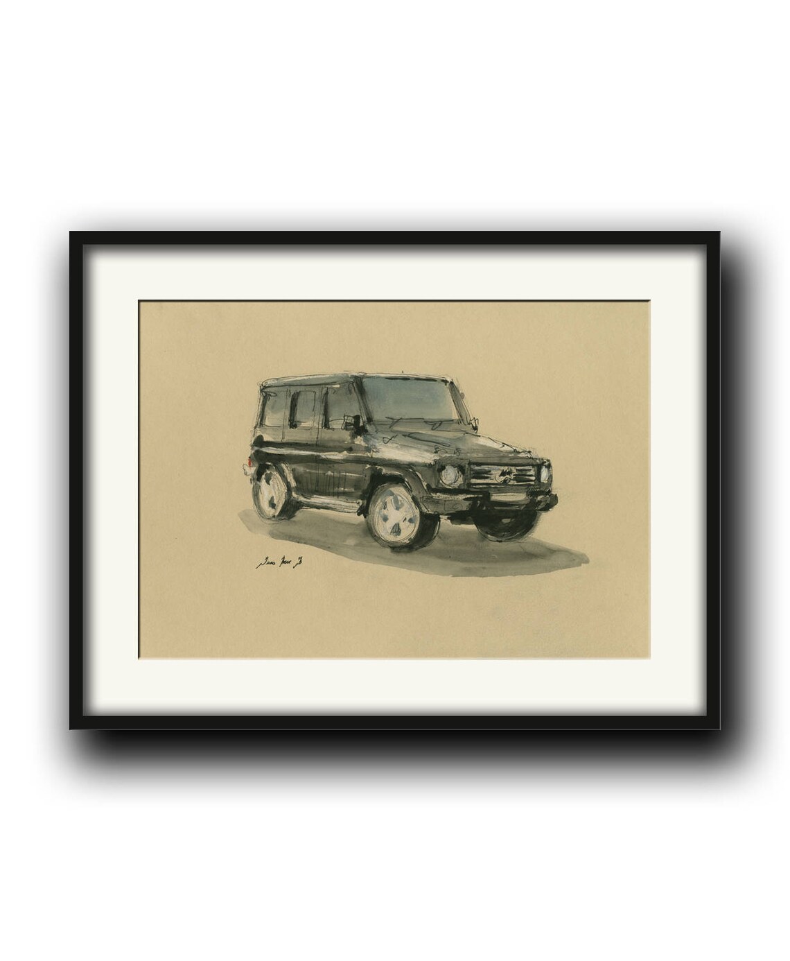 Mercedes G Class Drawing Mercedes Classic Print Watercolor - Etsy