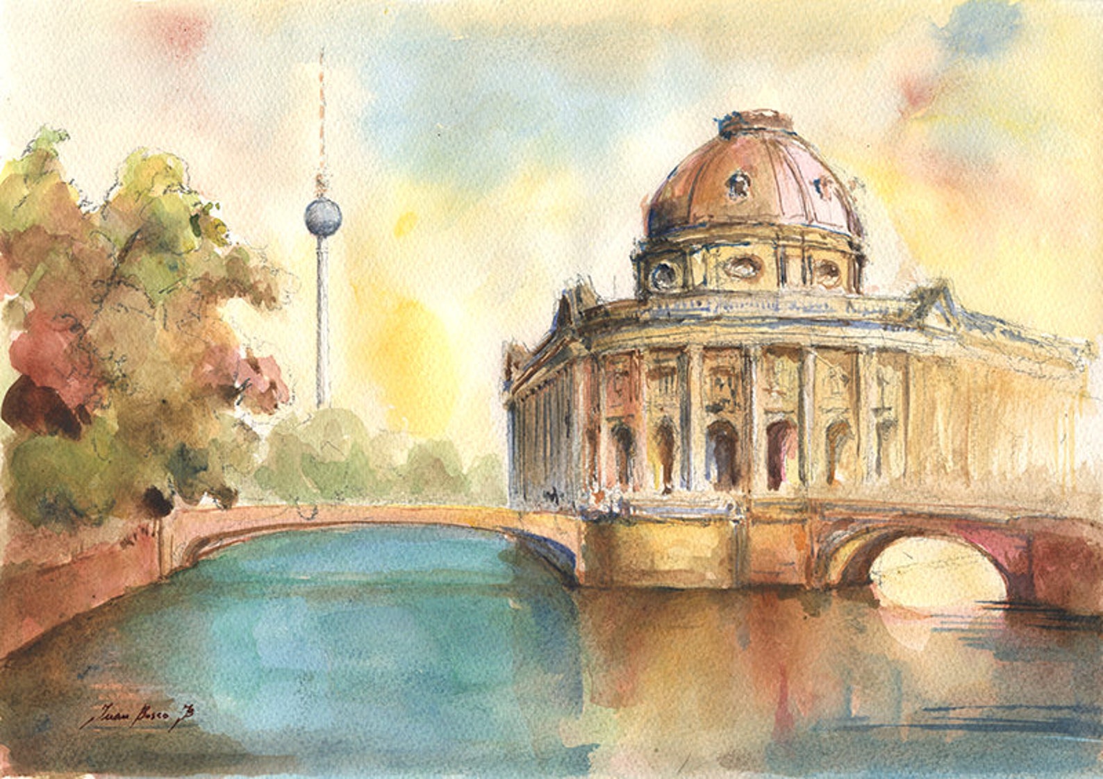 Berlin Painting Museum Island Cityscape Pergamon Museum - Etsy