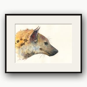 Spotted Hyena Original Waterlocor, Hyena Print, Crocuta Crocuta ...