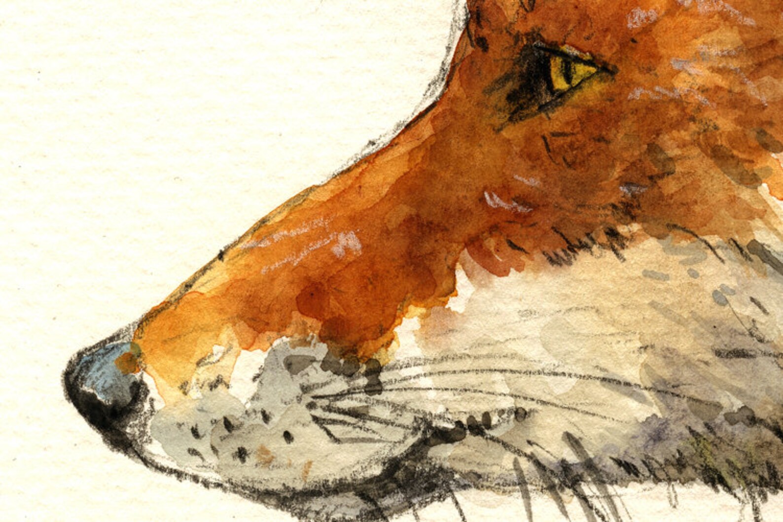 Print-red Fox Print Watercolor Painting Art Wall Red Fox Head - Etsy