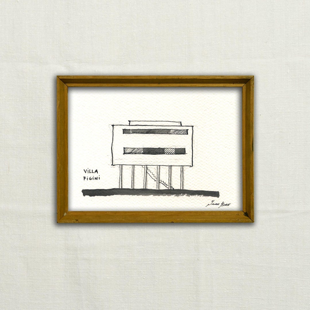 Original, NOT A PRINT - Villa Figini Project, Luigi Figini Minimalist ...