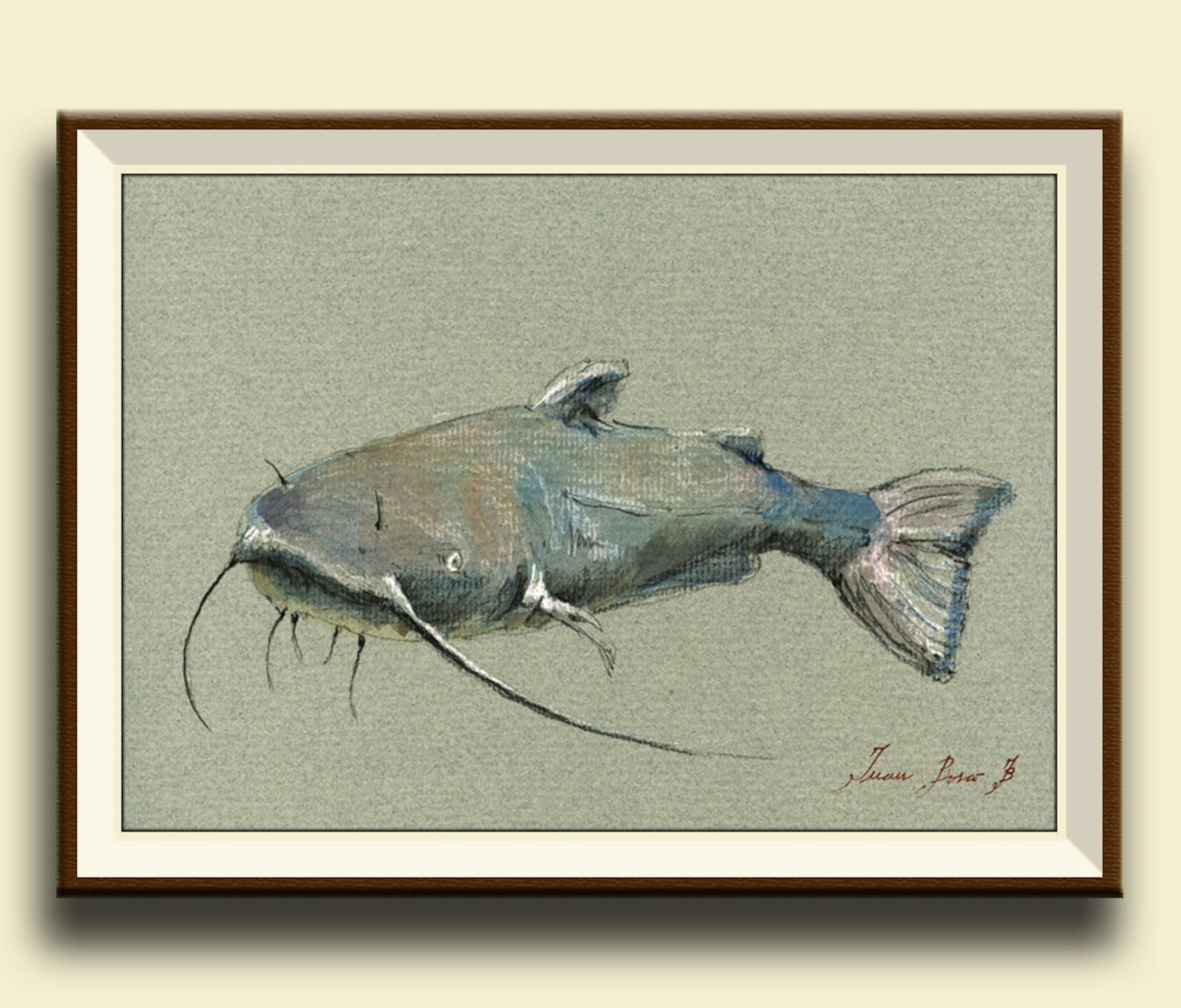 Print-catfish Fish Fishing Decor Catfish Painting Catfish - Etsy