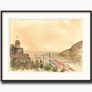 PRINT- Heidelberg Castle Architecture Drawing,heidelberg Drawing ...