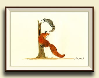 Woodland Alphabet Print - Etsy