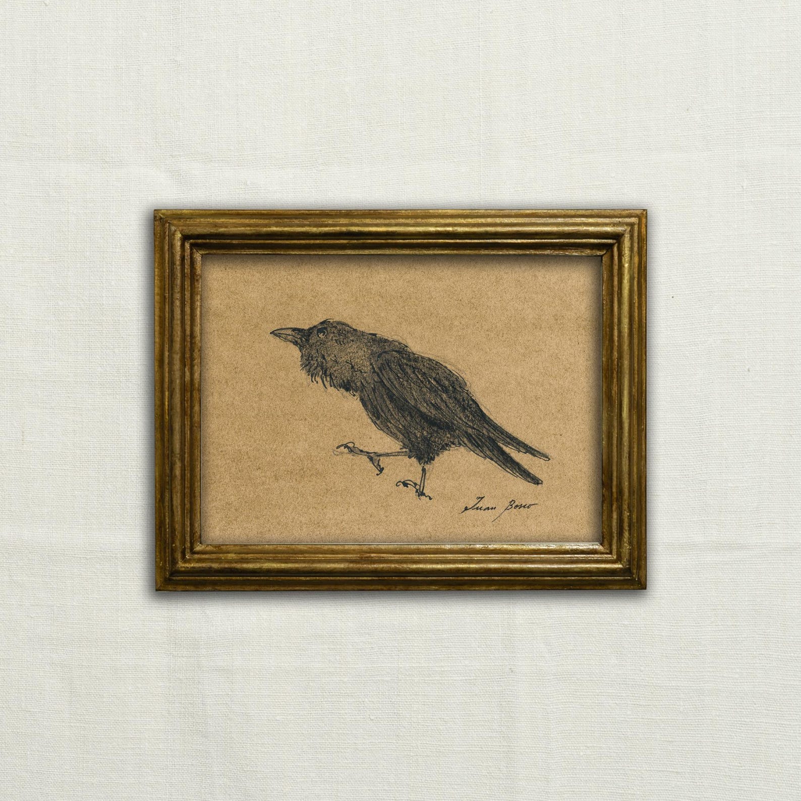 Original, NOT A PRINT - Raven Art, Crow Charcoal Sketch, Minimal Crow ...
