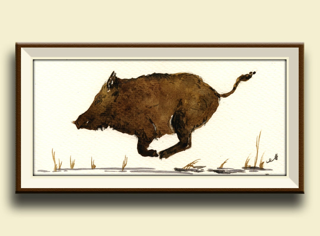 Print-wild Boar Hog Pig - Wild Boar Art Wall -wild Animal Pig Wild Boar ...