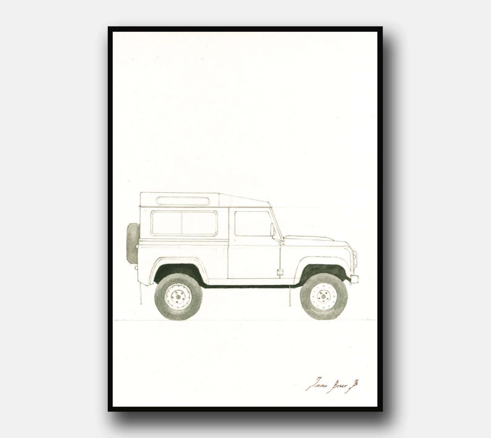 PRINT Land Rover Defender Painting Classic 4WD off Road Car - Etsy