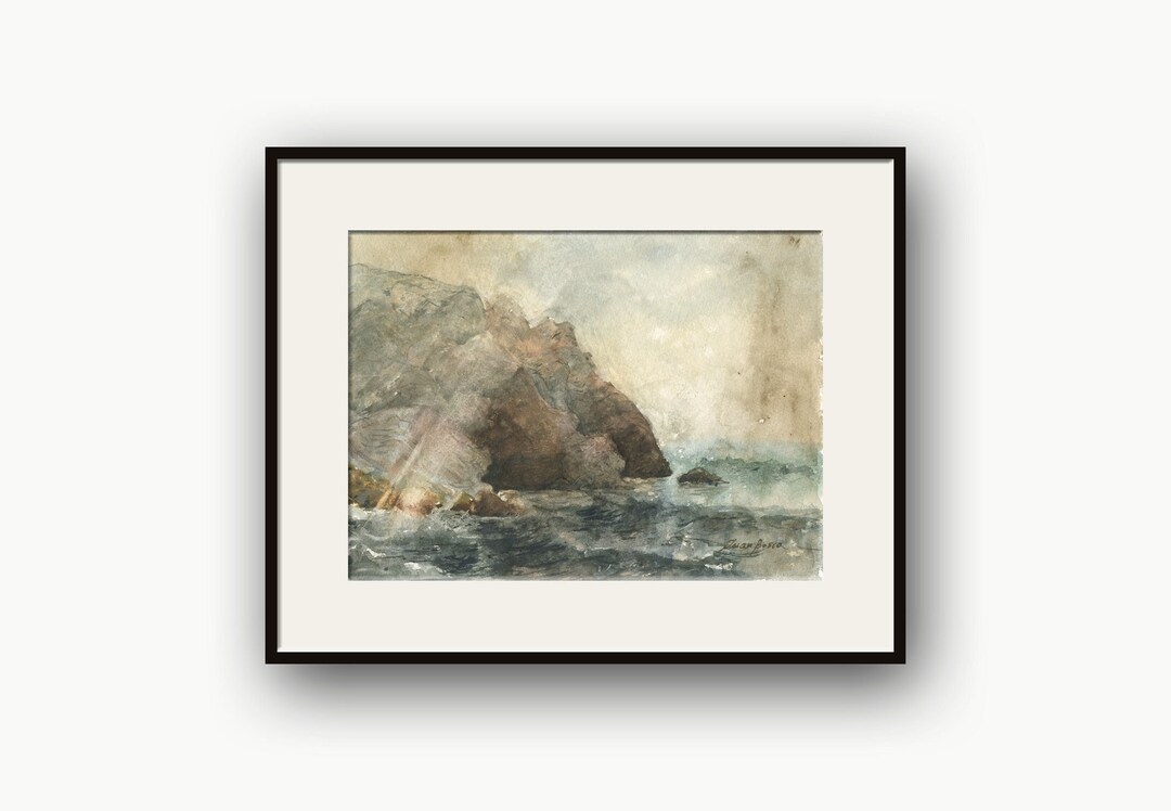 Sea Caves Watercolor, Abstract Seascape, Abstract Watercolor ...