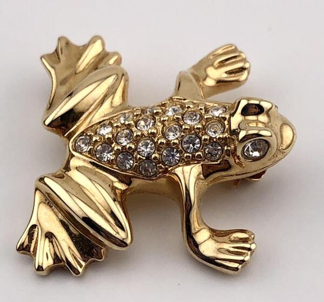 Vintage Swarovski Swan Mark Crystal FROG Pin/brooch - Etsy