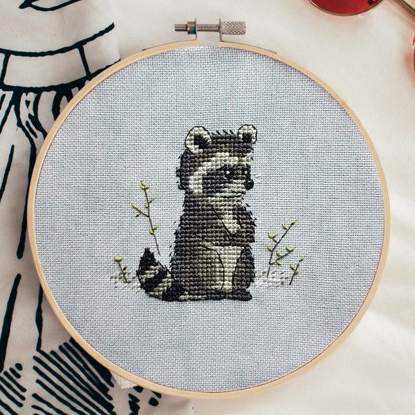 Raccoon Cross Stitch - Etsy