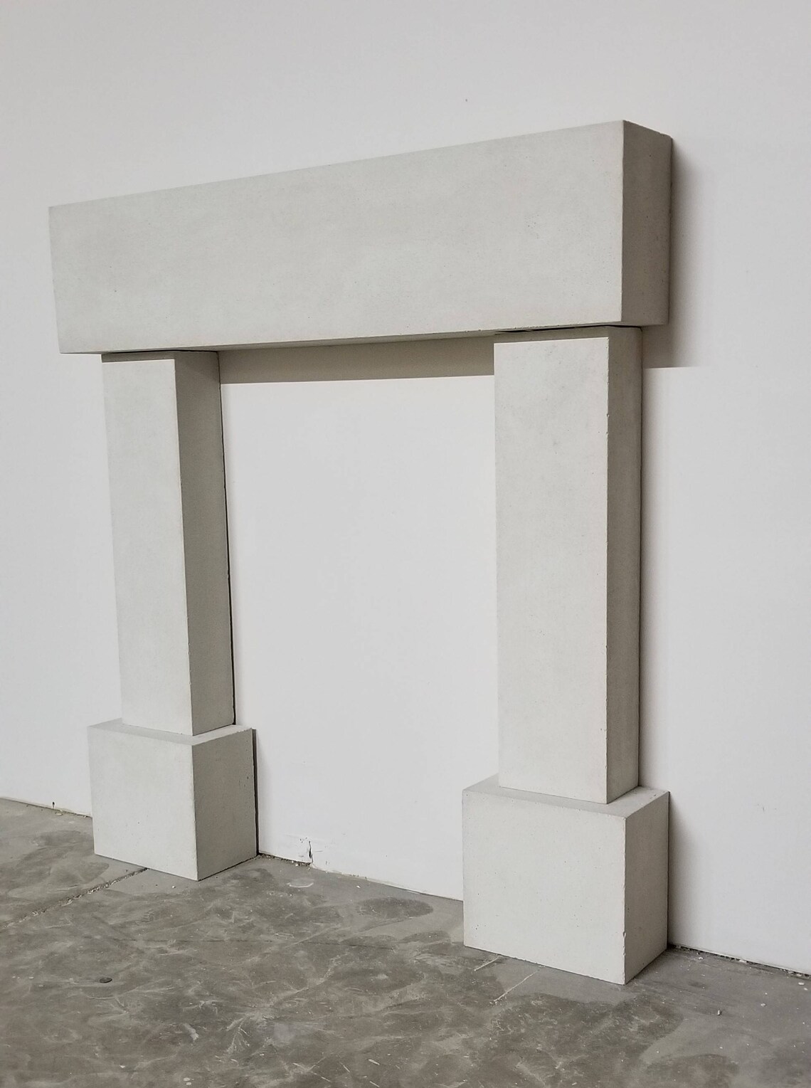 Contemporary Cast Stone Mantel Fireplace Custom Made Modern Fireplace ...