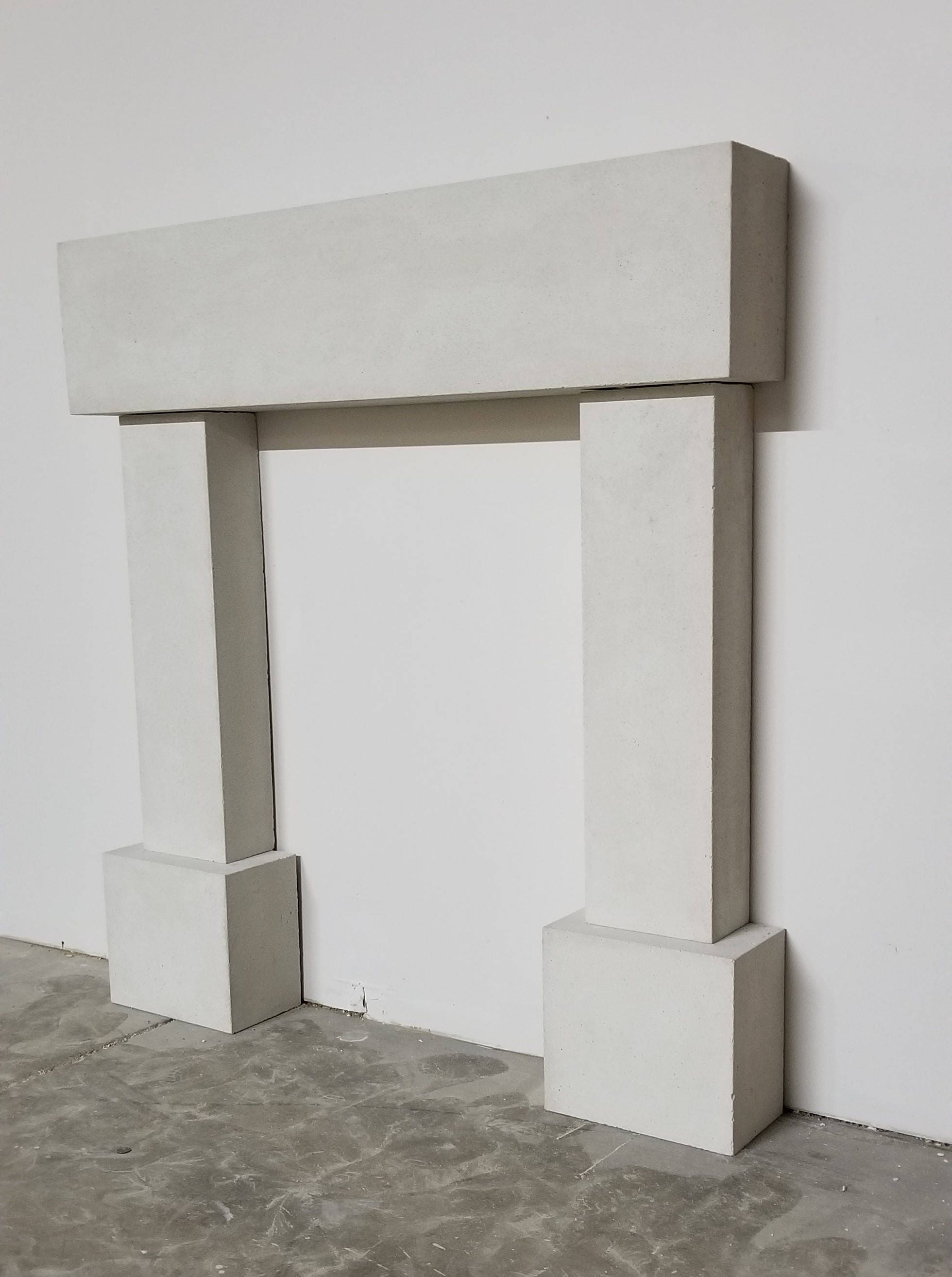 Contemporary Cast Stone Mantel Fireplace Custom Made Modern Fireplace ...