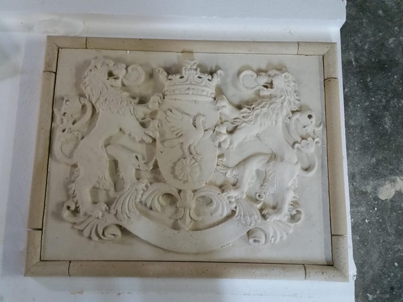 Cast Stone Royal Crest Wall Plaque Decor - Etsy