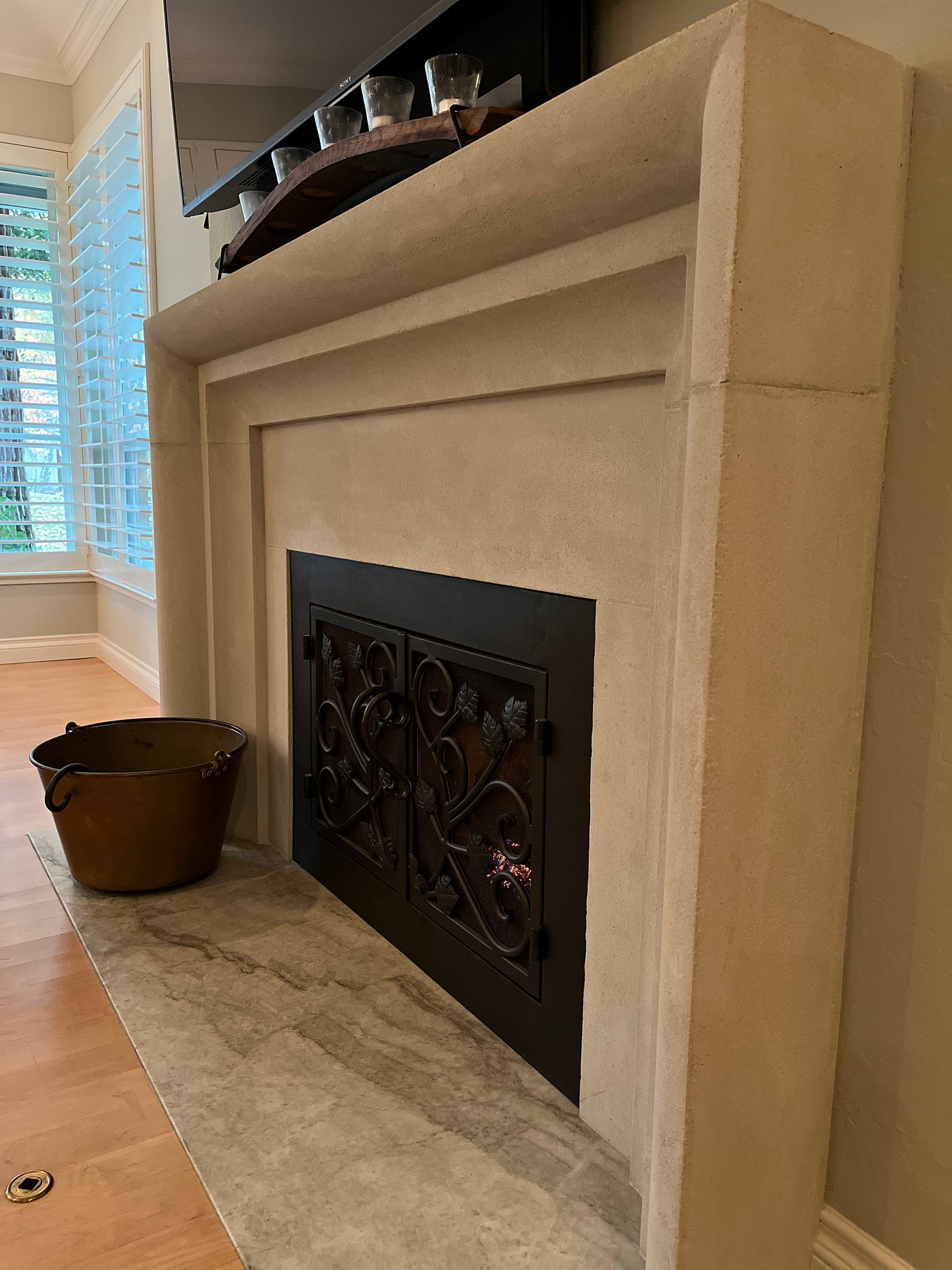 Cast Stone Fireplace Mantel - Etsy