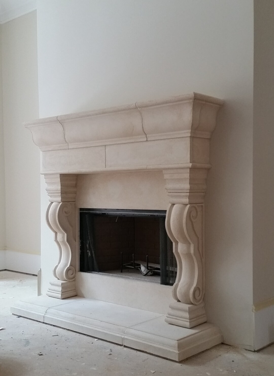 Cast Stone Surround Mantel Fireplace - Etsy