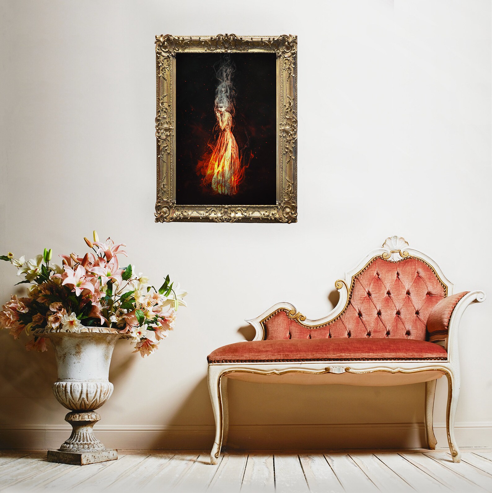 Halloween Horror Vampire Gothic Art Wall Decor-burning Smoke - Etsy