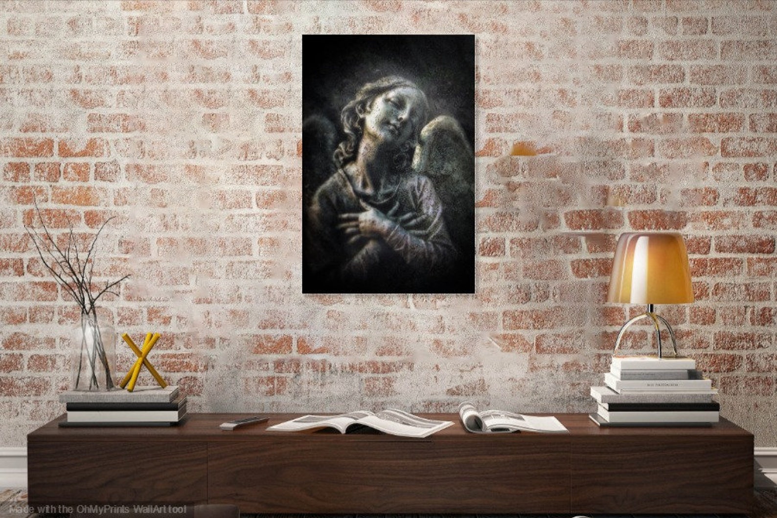 Angel Art Print, Christian Art Print, Angel Statue, Fine Art Print ...
