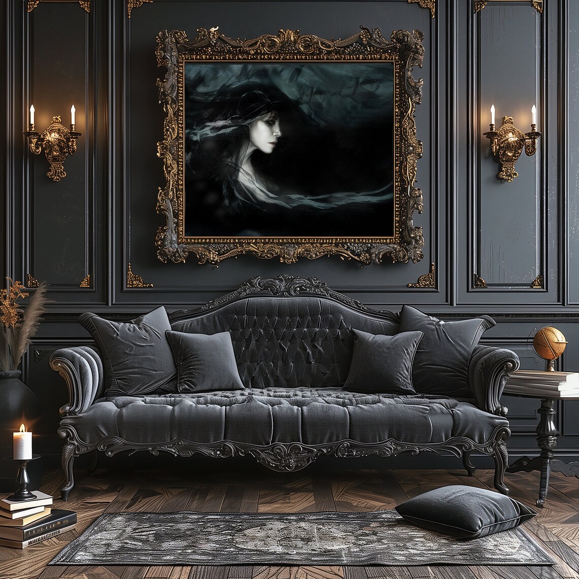 Gothic Wall Art, Gothic Portrait Art, Dark Art, Home Decor, Gothic Home ...