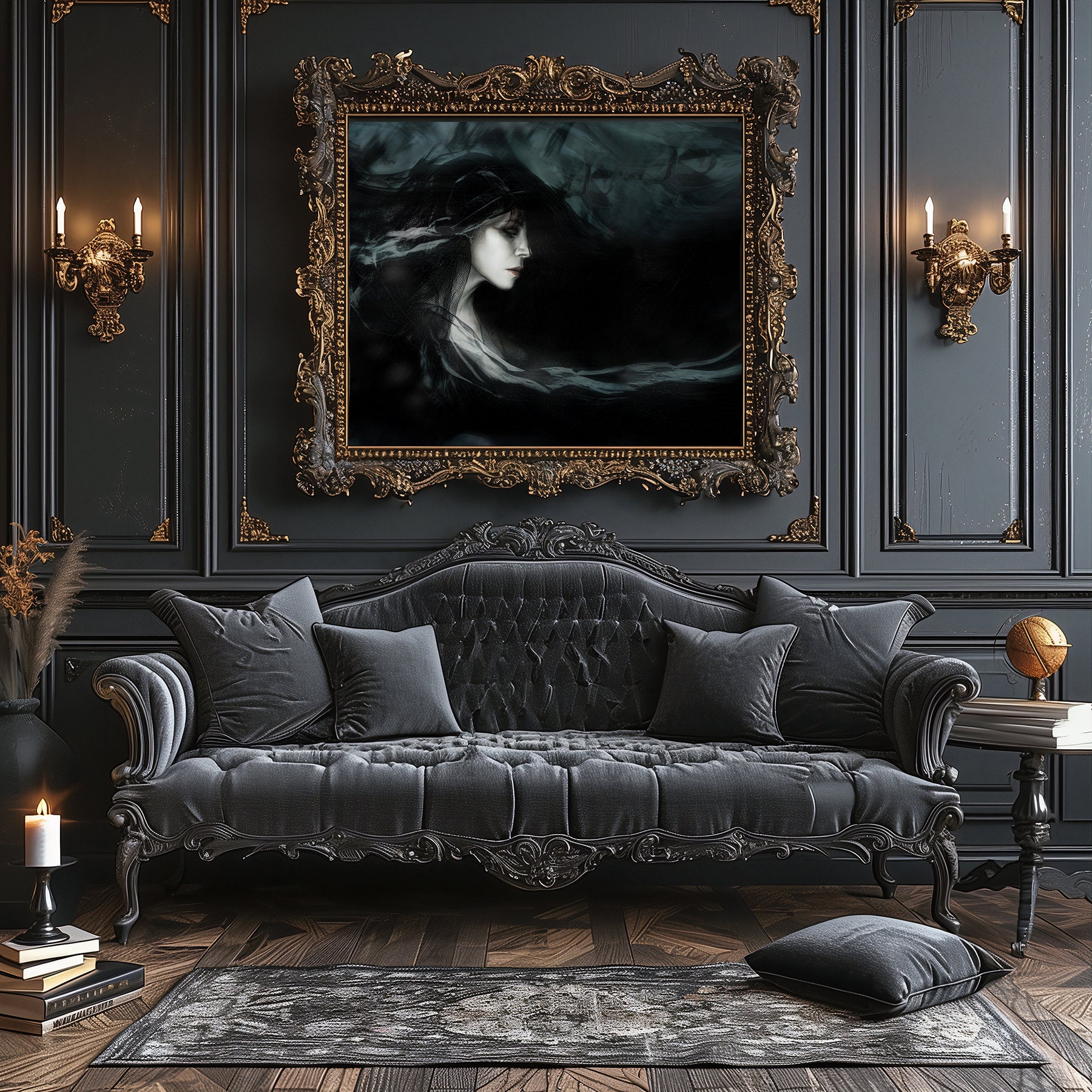 Gothic Wall Art, Gothic Portrait Art, Dark Art, Home Decor, Gothic Home ...