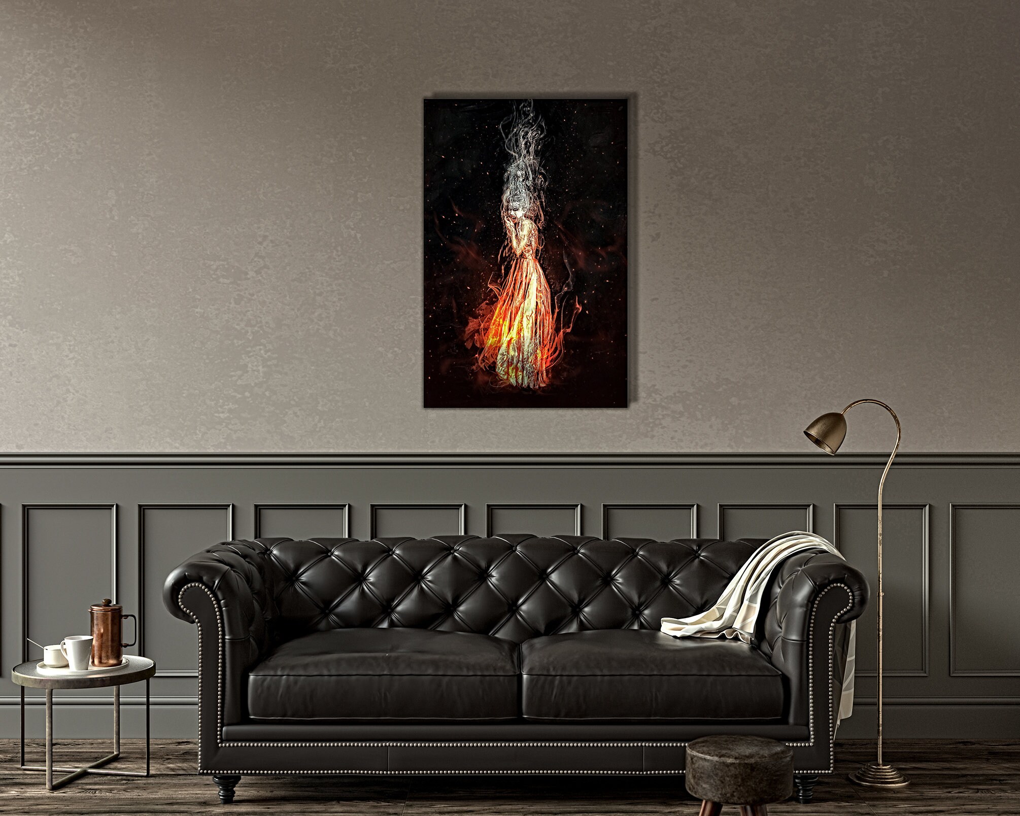 Halloween Horror Vampire Gothic Art Wall Decor-burning Smoke - Etsy