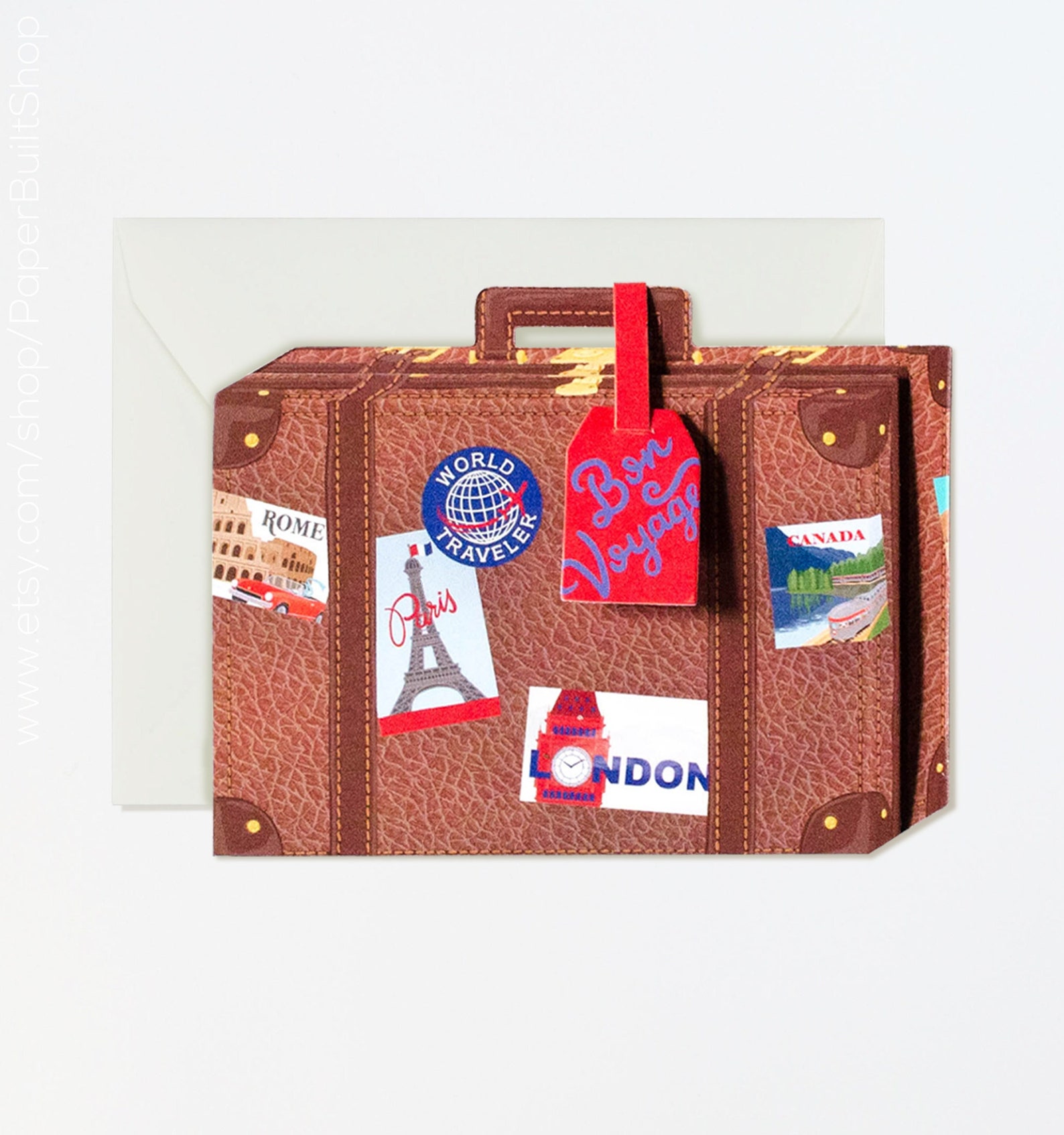 Special Vintage Suitcase Card Congratulations Card Die-cut - Etsy