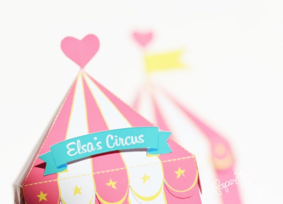 Circus Tent Favor Box, Gift Box, Girly Party, Circus Party Favor ...