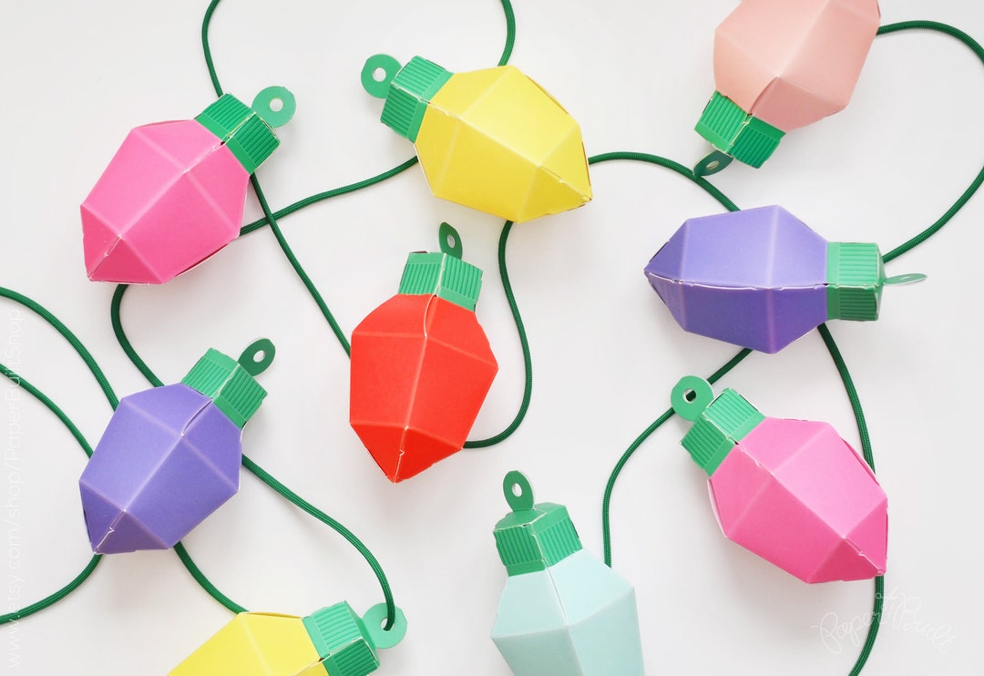 DIY Paper Christmas Lights Kit: Holiday Garland, Banner Decoration - Etsy