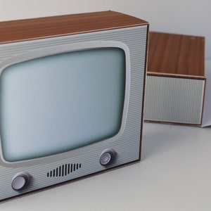 INSTANT DOWNLOAD - Printable Vintage/ Retro Television Gift/ Favor Box ...