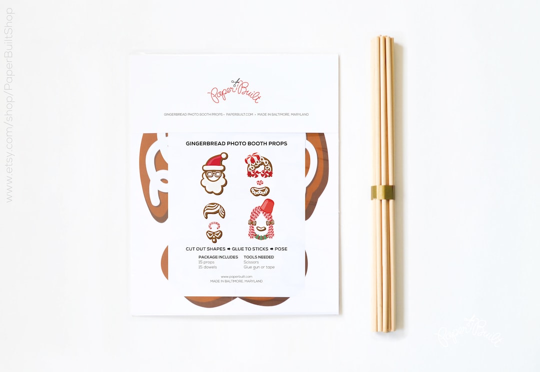 Gingerbread Cookie Photo Booth Props, Christmas Photobooth Props ...