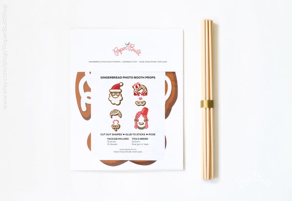 Gingerbread Cookie Photo Booth Props, Christmas Photobooth Props ...