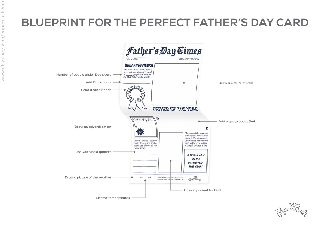 MVP Dad of the Year Newspaper Card Unique Personalized - Etsy