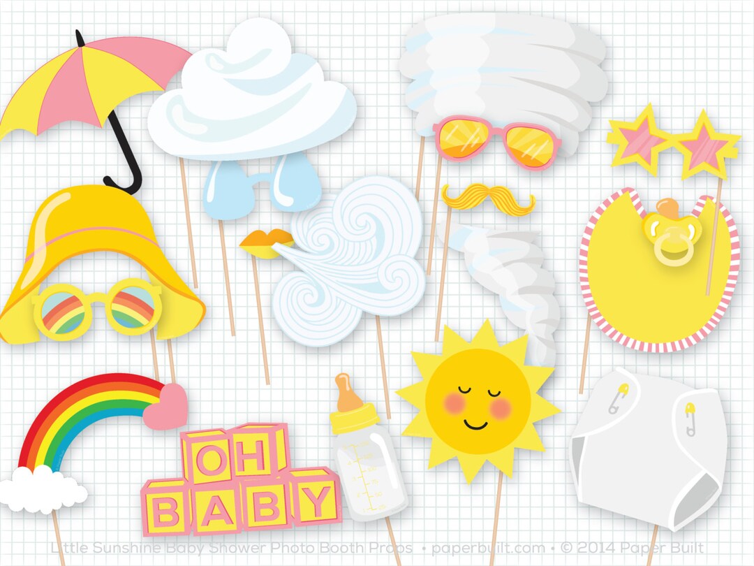 Sunshine Baby Shower Photo Booth Props (digital Download) - Etsy UK