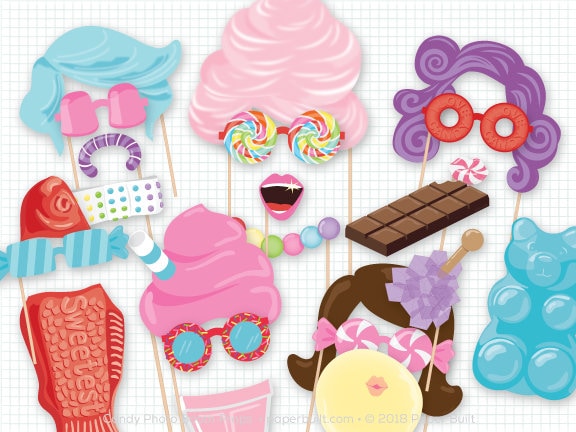 Candy Photo Booth Props Sweet Shoppe Party Props Candyland - Etsy UK